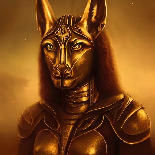 Majestic gracious Anubis female warrior portrait, | Stable Diffusion ...
