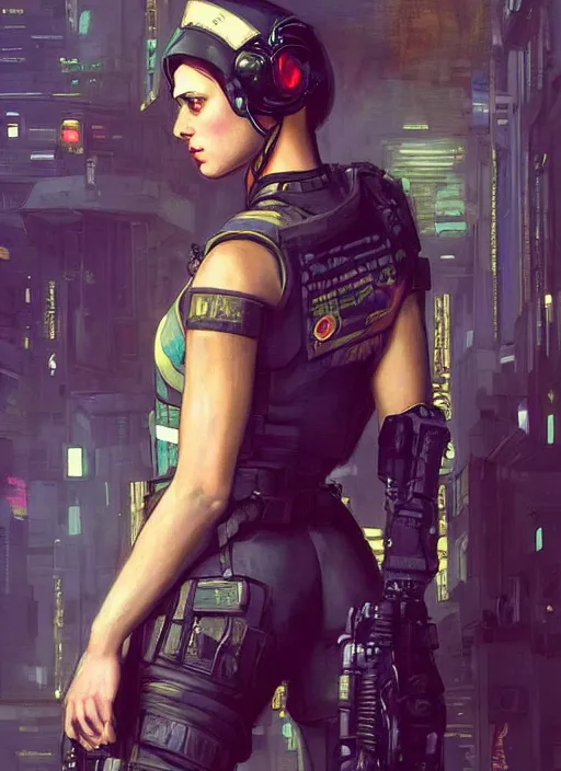 Nikki. beautiful cyberpunk female USN marine wearing a | Stable ...