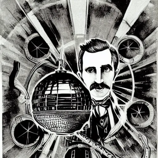 bioshock disco king Nikola Tesla atop the elevator | Stable Diffusion ...