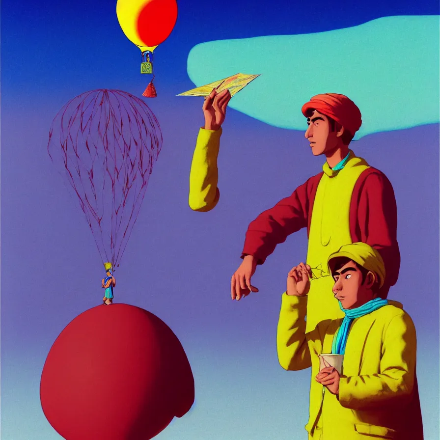 a balloon portrait of a young morrocan man holding a | Stable Diffusion ...