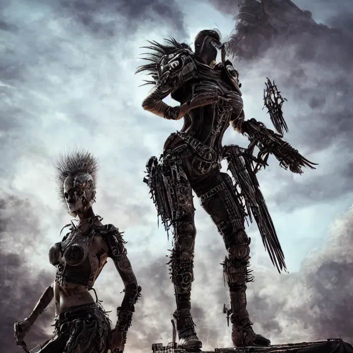 beautiful apocalyptic woman with metal mohawk, | Stable Diffusion | OpenArt