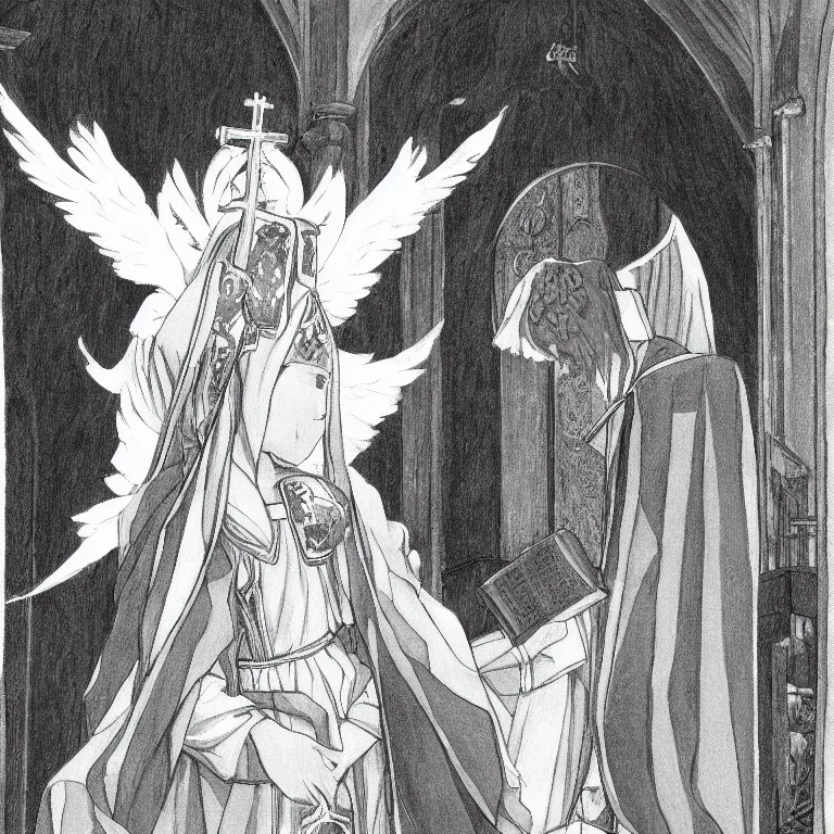 beautiful detailed illustration of catholic anime | Stable Diffusion