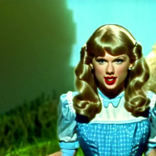 film still of taylor swift as dorothy, the wizard of | Stable Diffusion