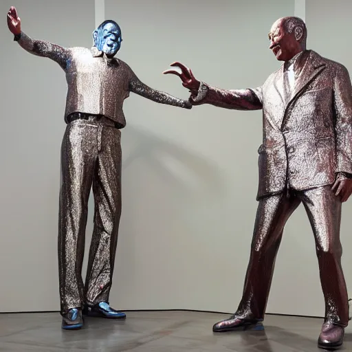 Bill Cosby metallic sculpture toasting an audience | Stable Diffusion ...