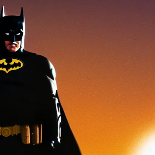 an film still of batman standing beyond sunset | Stable Diffusion | OpenArt