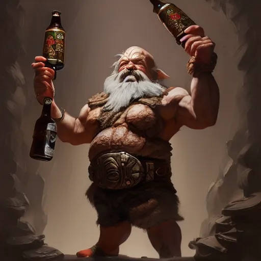 an epic full body drawing of dwarf god of beer by | Stable Diffusion ...
