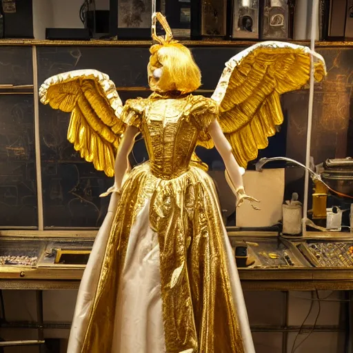 amazing highly detailed gold angel automaton in a | Stable Diffusion ...