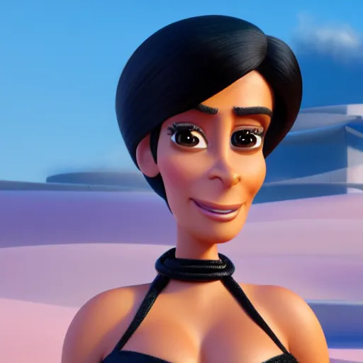 kim kardashian as seen in pixar animated movie 4k | Stable Diffusion