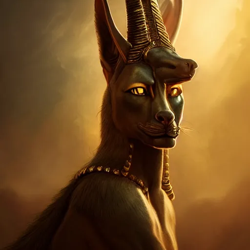 Majestic gracious Anubis female warrior portrait, | Stable Diffusion ...