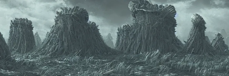 Dystopian alien landscape, mysterious technology | Stable Diffusion ...