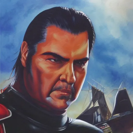epic painting of Robert Z'Dar with a large chin | Stable Diffusion ...
