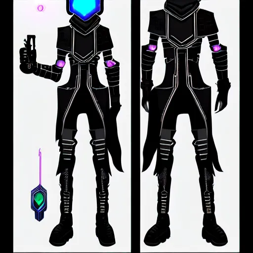 a cyberpunk + space opera warlock character design | Stable Diffusion ...