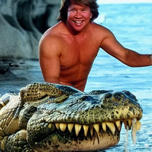 shirtless steve irwin inside the mouth of a crocodile | Stable ...