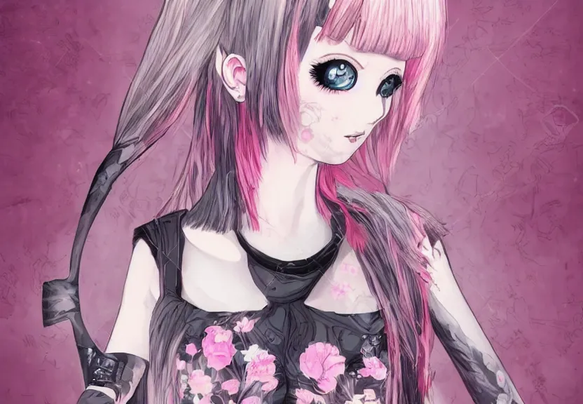 little android girl with eccentric pink haircut | Stable Diffusion ...