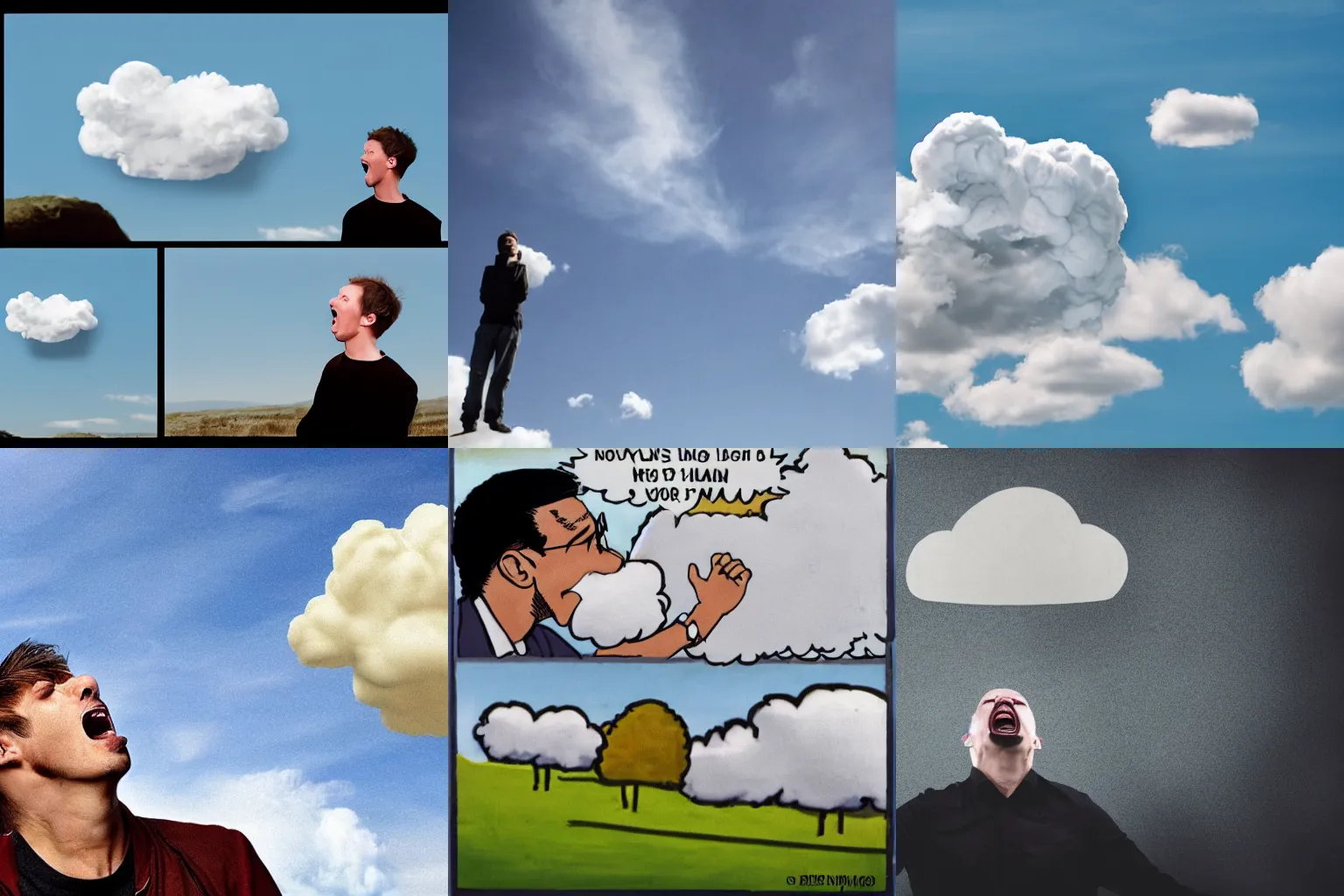 cloud shouting at man | Stable Diffusion | OpenArt
