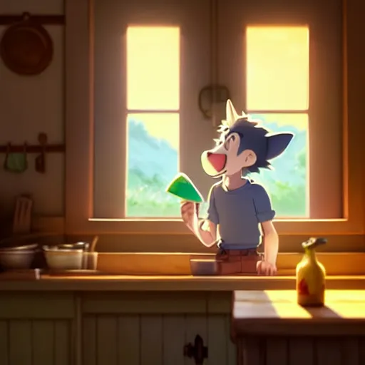 a wholesome animation key shot of a cute wolf boy | Stable Diffusion ...