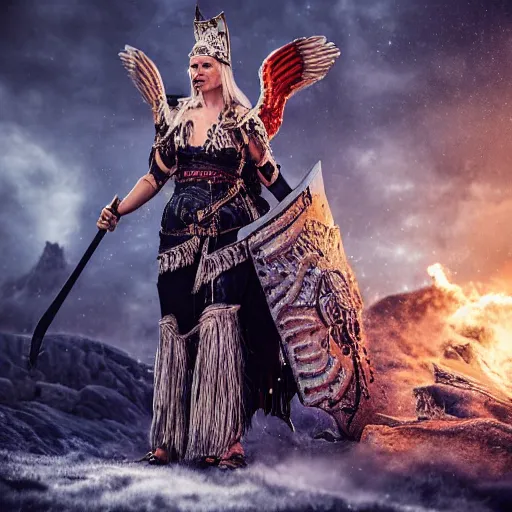 realistic octane render of scandinavian valkyrie with | Stable ...