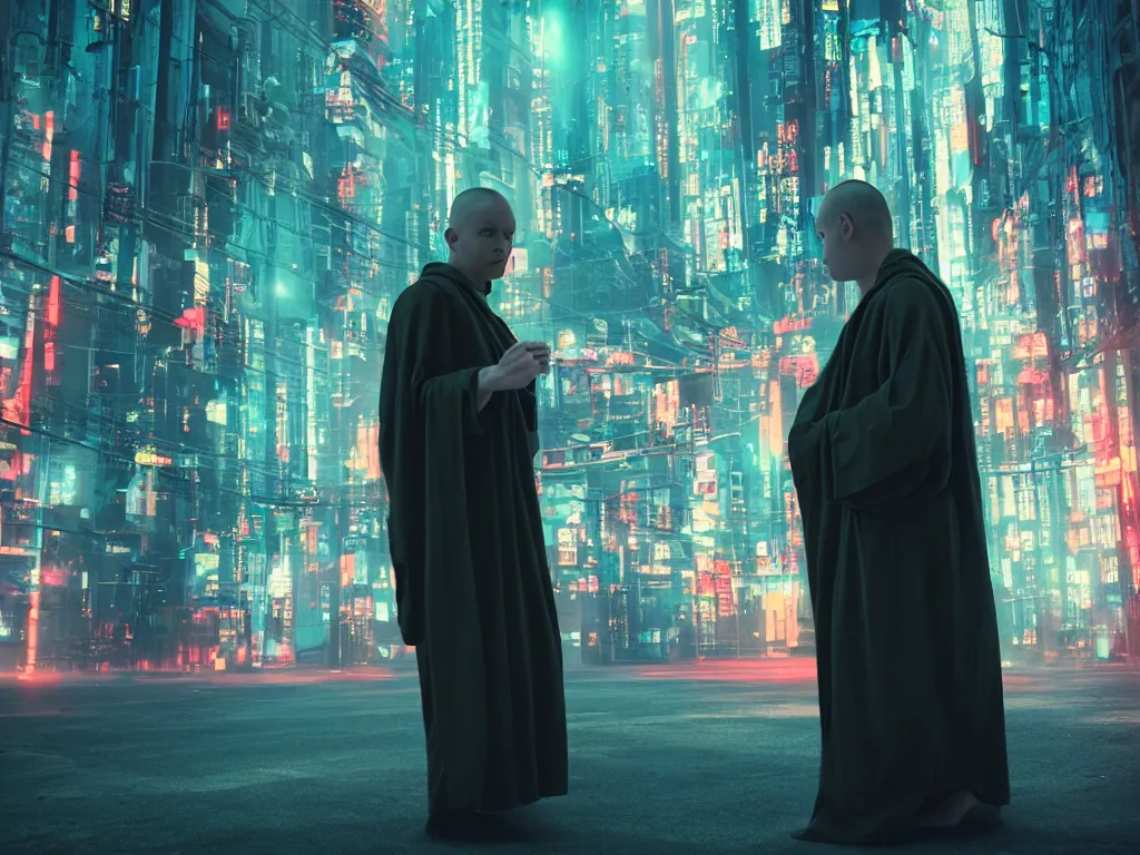 electric monks, robed, cathedral, special effects, | Stable Diffusion ...