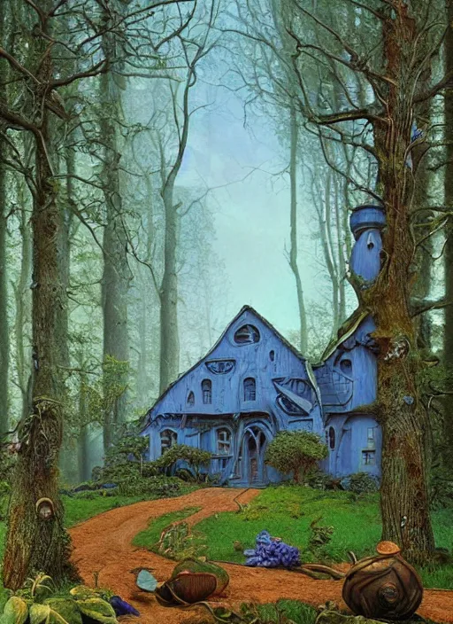 hyper realistic witch cottage rococo in the woods | Stable Diffusion ...