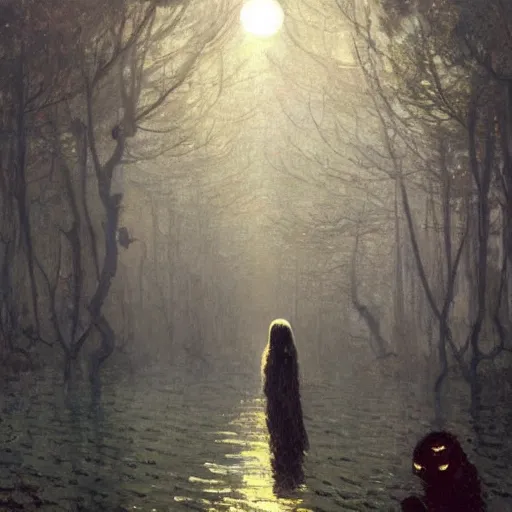 a pair of glowing silver eyes shining in the darkness. | Stable ...