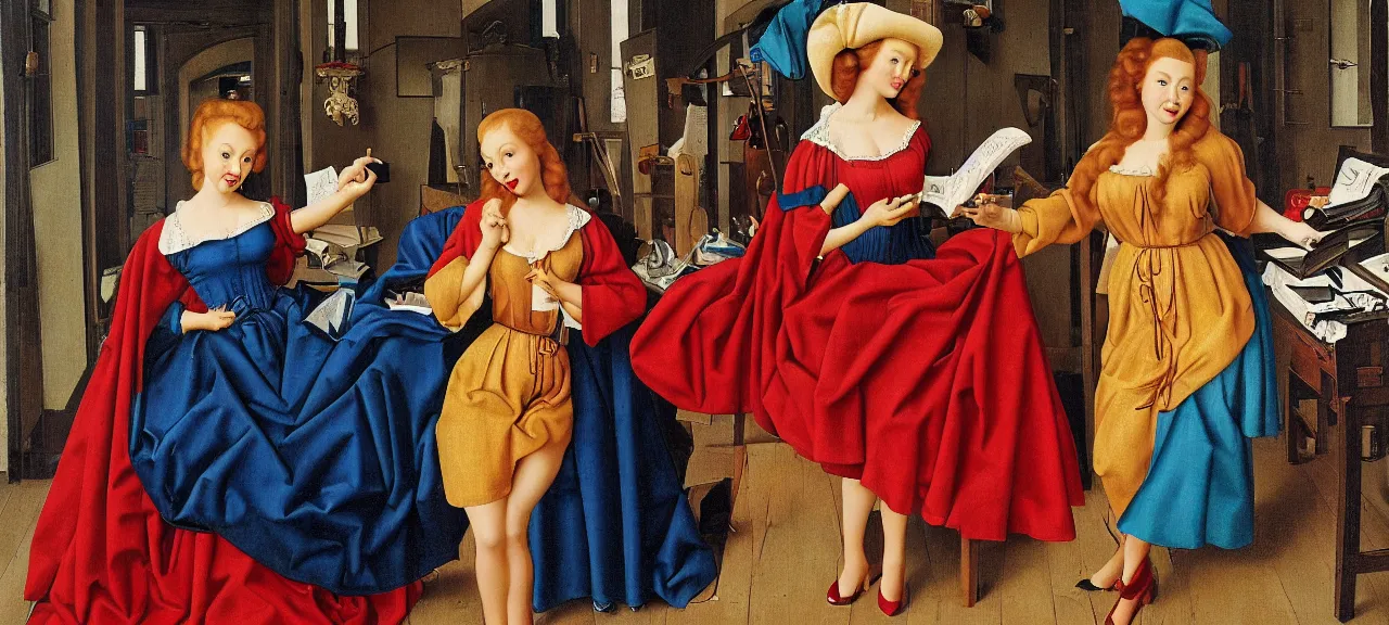 pin-up models in the style of Jan van Eyck | Stable Diffusion | OpenArt