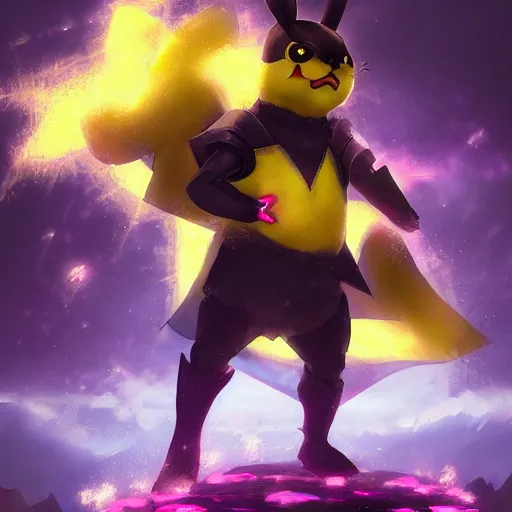 masterpiece digital painting of pikachu, visible face, | Stable Diffusion