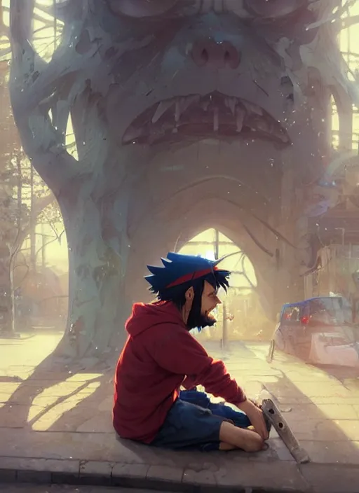 Highly detailed portrait of homeless and beaten up Ash | Stable ...