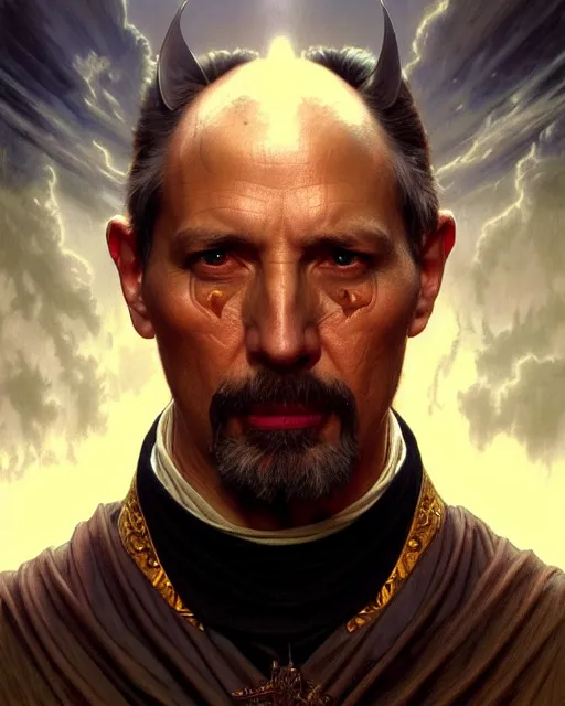realistic wide angle portrait of a bishop, evil, | Stable Diffusion ...