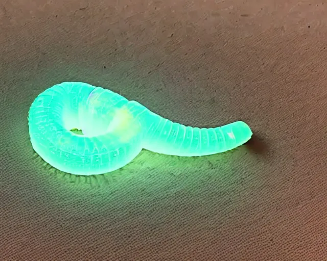 translucent worm glowing. made out of plastic bubble | Stable Diffusion ...