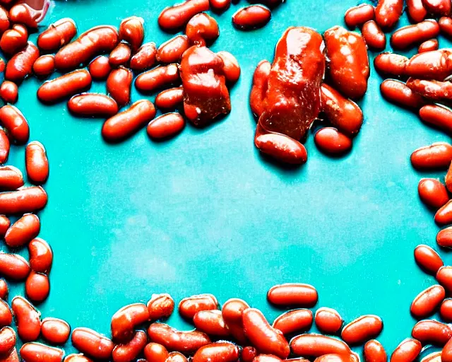 photo still of a computer in a pool of baked beans, 8 | Stable ...