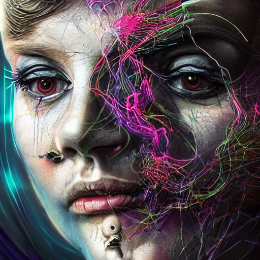 full face close up portrait, visions of chaos in a | Stable Diffusion ...