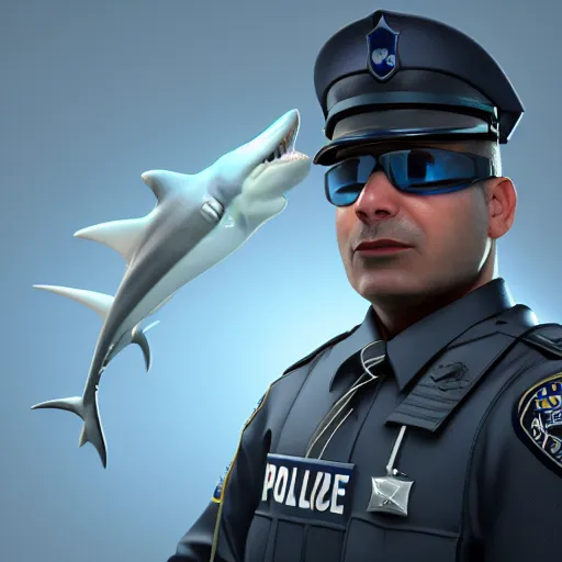 humanoid shark police officer, octane render, 8 k | Stable Diffusion ...