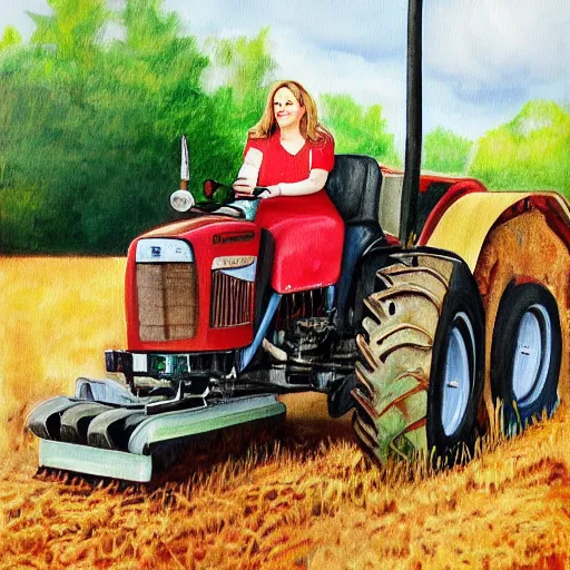 Adele driving a tractor, painting, portrait | Stable Diffusion | OpenArt