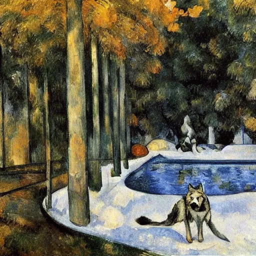 winter fuzzy creepy pool square wolf grain sax shrub, | Stable Diffusion