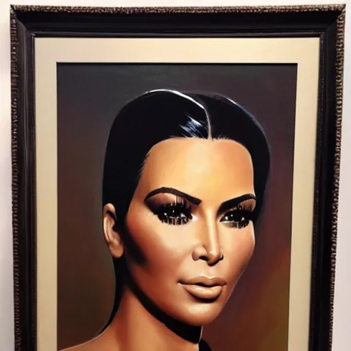kim kardashian frontal portrait, artwork by luc tuymans | Stable ...