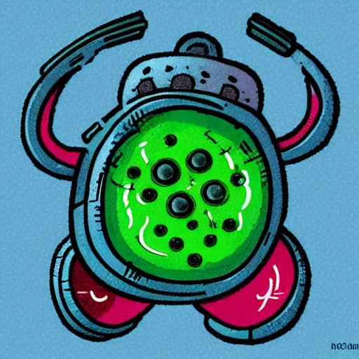 Cartoon representation of a superbug microorganism, | Stable Diffusion