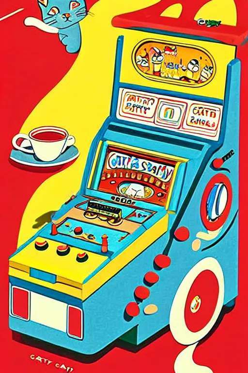 by richard scarry. a cat playing pinball. a 1 9 5 0 s | Stable ...