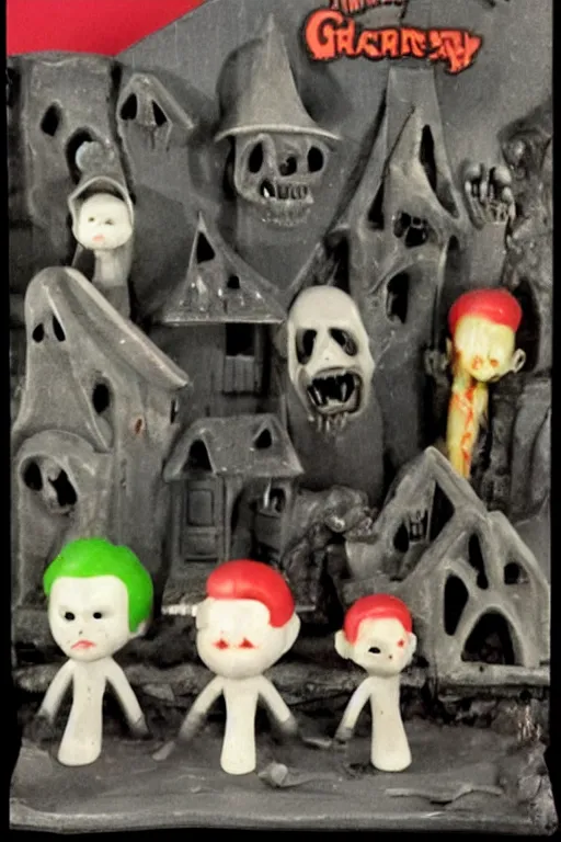 creepy haunted house toy, ghouls, creeps, bats and | Stable Diffusion