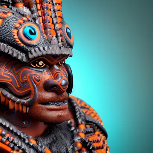 closeup headshot 3 d toy tribal maori god as funco | Stable Diffusion ...