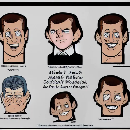 Andy Richter in the style of a model sheet for an | Stable Diffusion ...