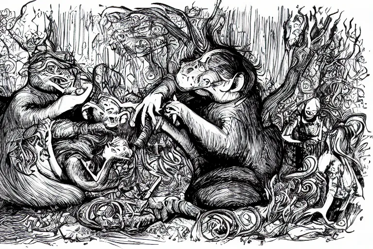 an illustration of lewis carroll's poem : twas | Stable Diffusion | OpenArt