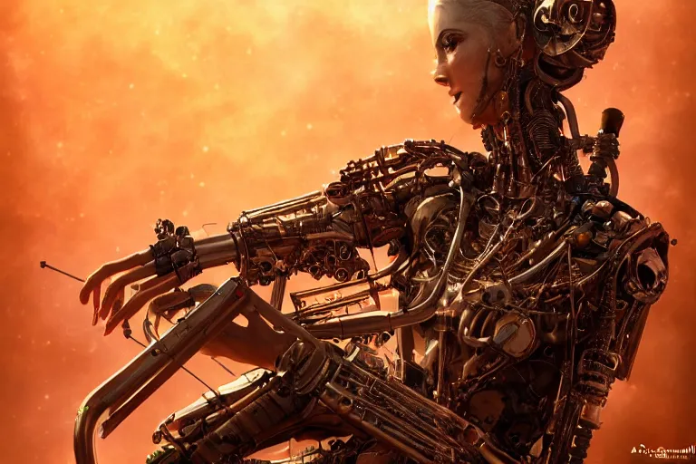 a centered photo of a mystical post apocalyptic cyborg | Stable ...