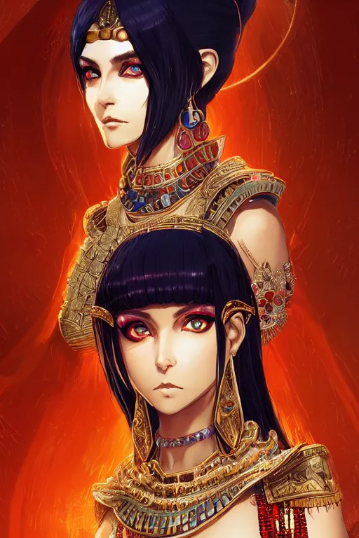 a portrait of a smirking necromancer queen cleopatra, | Stable ...