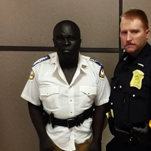 black skin zombie standing next to a white skin police | Stable ...