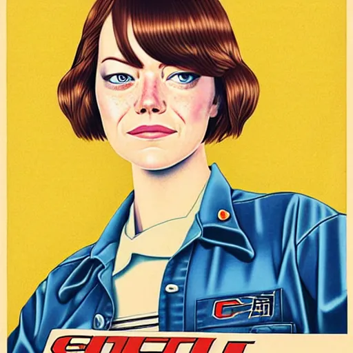 realistic portrait of emma stone as a mechanic, with | Stable Diffusion ...