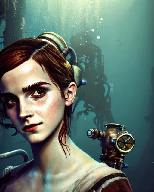 underwater bioshock steampunk biopunk portrait of emma | Stable ...