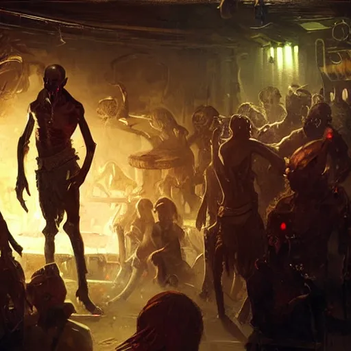 An alien walks into a crowded, rowdy pirate tavern, | Stable Diffusion ...