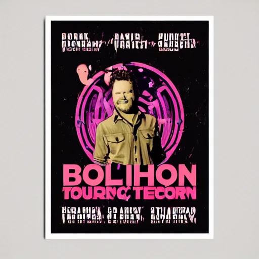 graphic concert poster for blake shelton tour, bold | Stable Diffusion ...