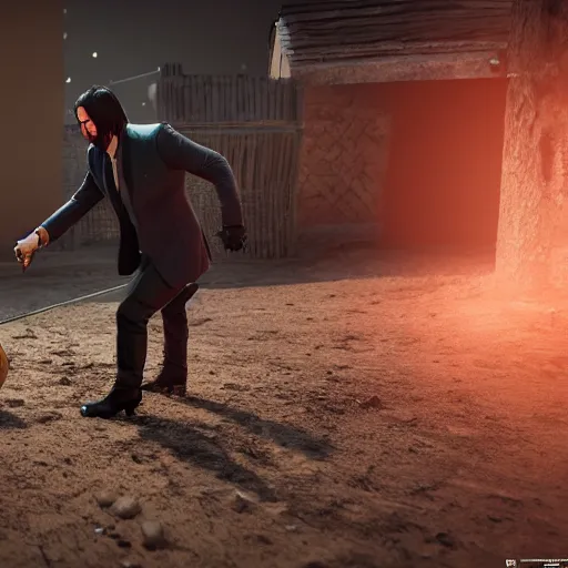 john wick digging potatoes in belarus, photorealistic, | Stable ...