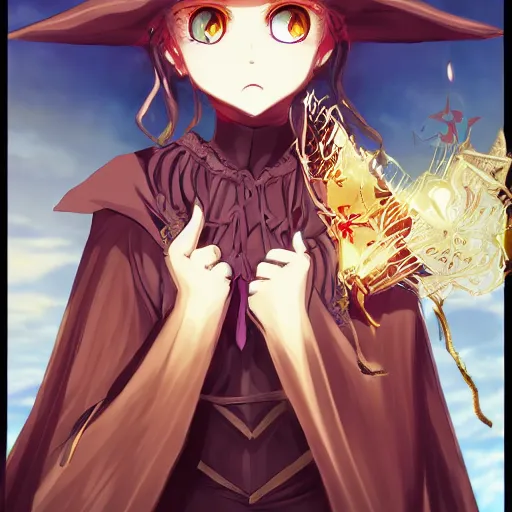 portrait of the witch of the holy night, anime fantasy | Stable ...